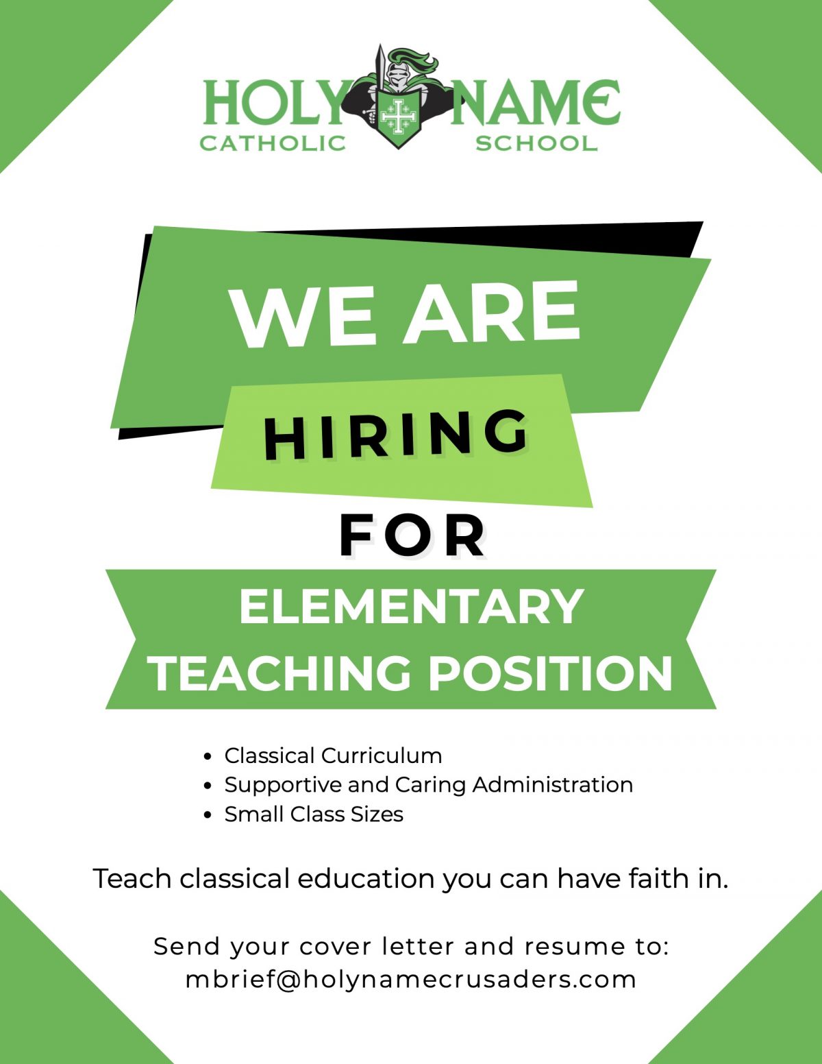 Careers – Holy Name Catholic School