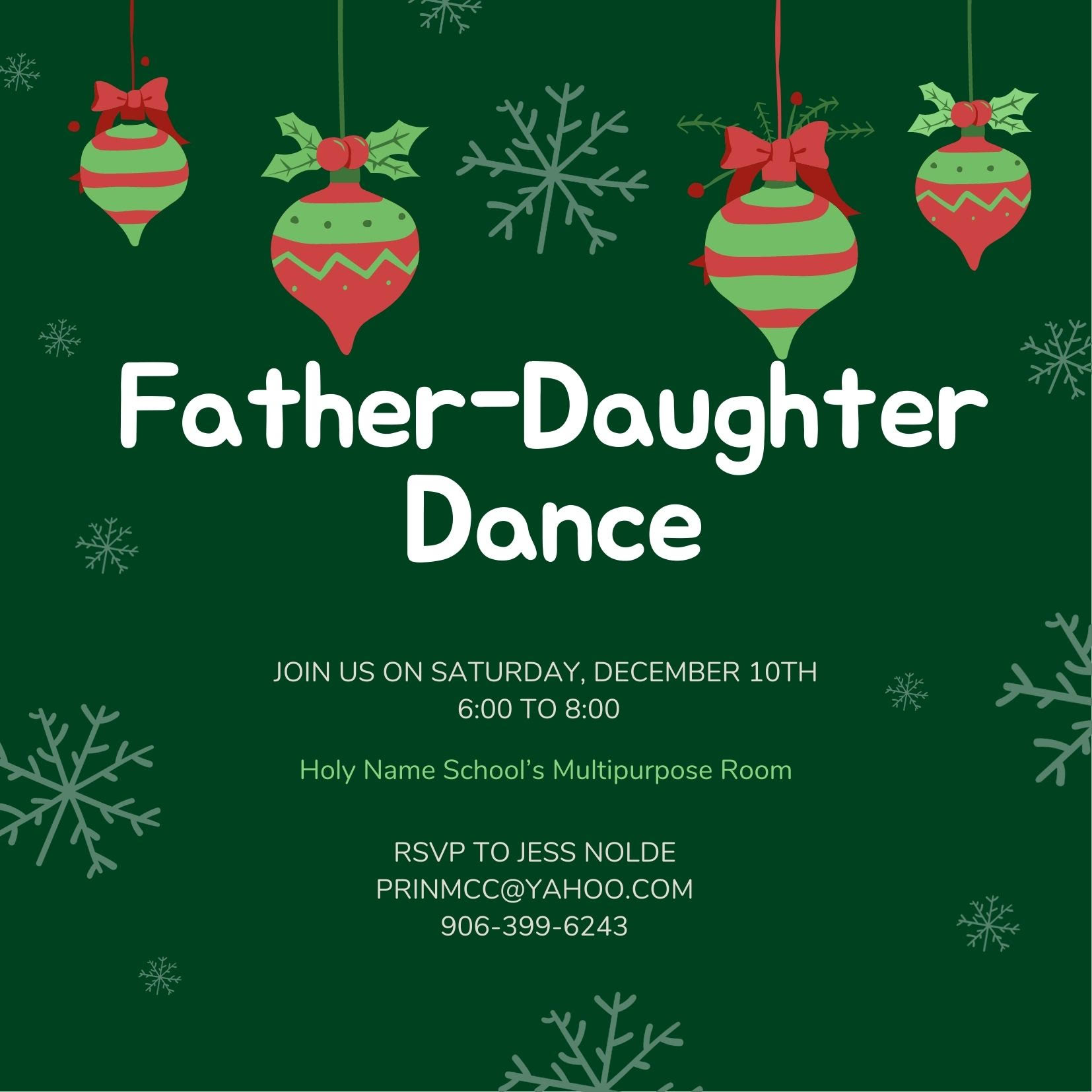 Father-Daughter Dance – Holy Name Catholic School