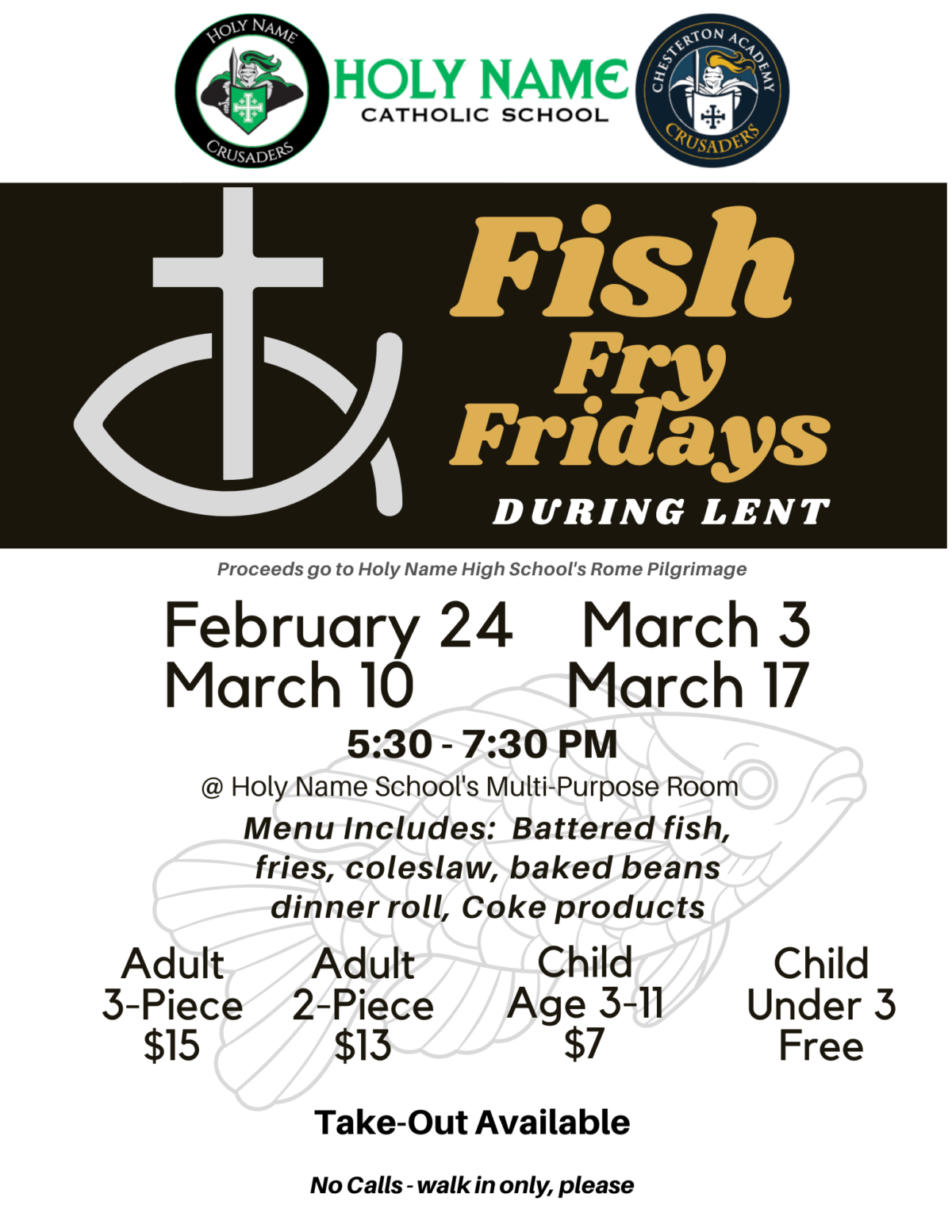 Fish Fry Fridays during Lent – Holy Name Catholic School