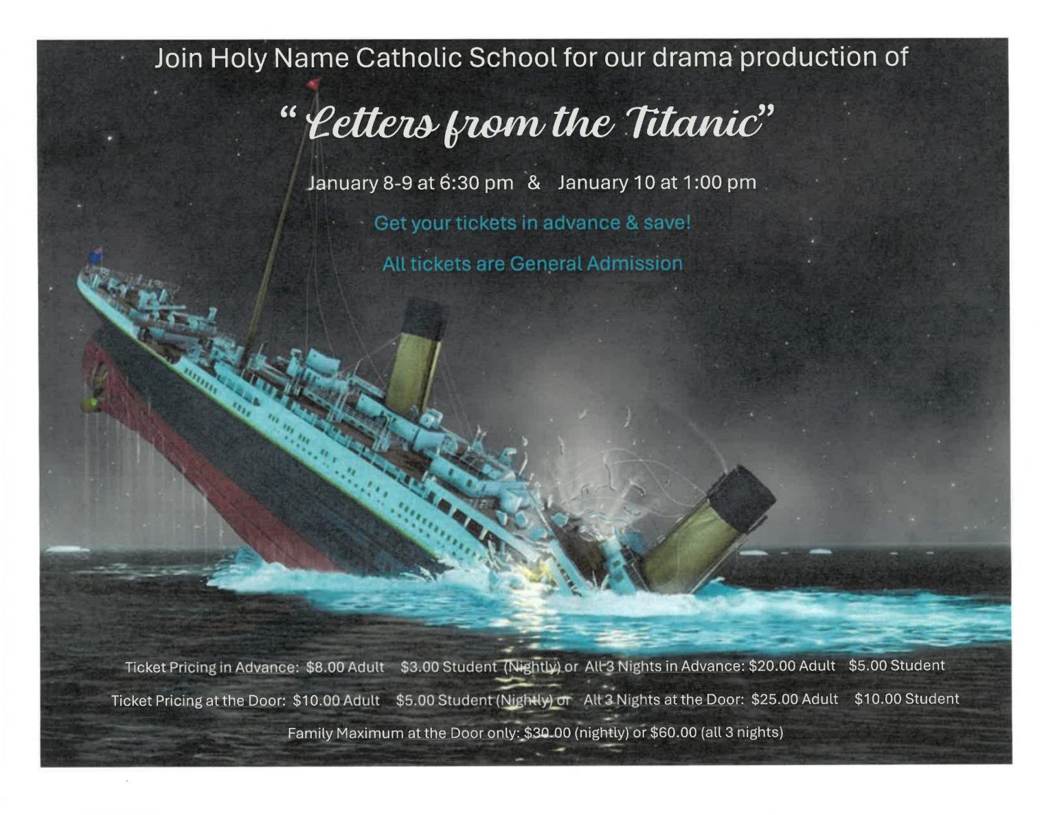 Letters from the Titanic Drama Production Showing Tonight/Saturday ...