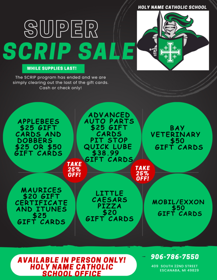 Super Scrip Sale!! – Holy Name Catholic School